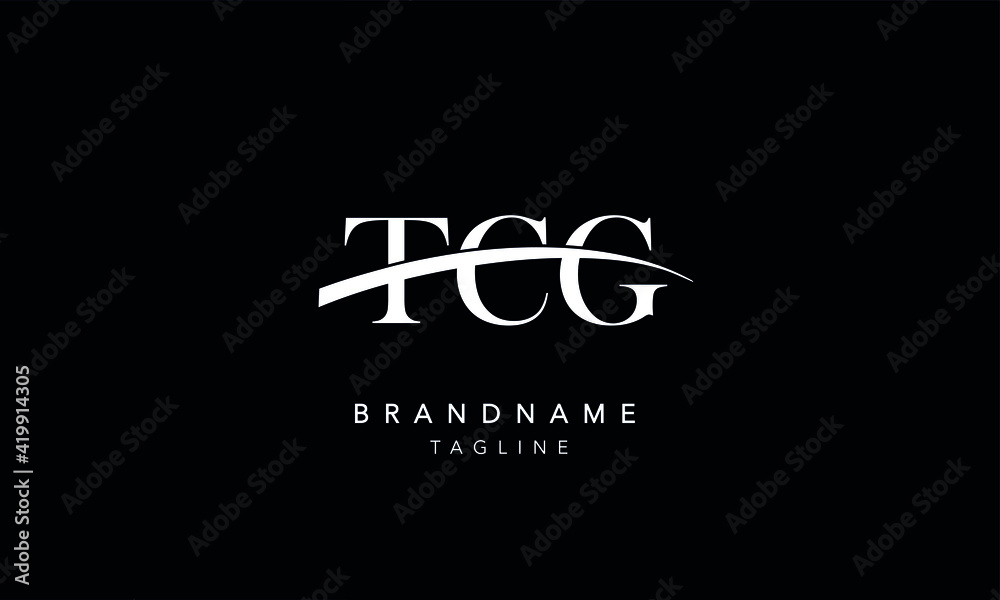 TCG Alphabet initial swoosh Abstract Icon Logo vector illustration ...