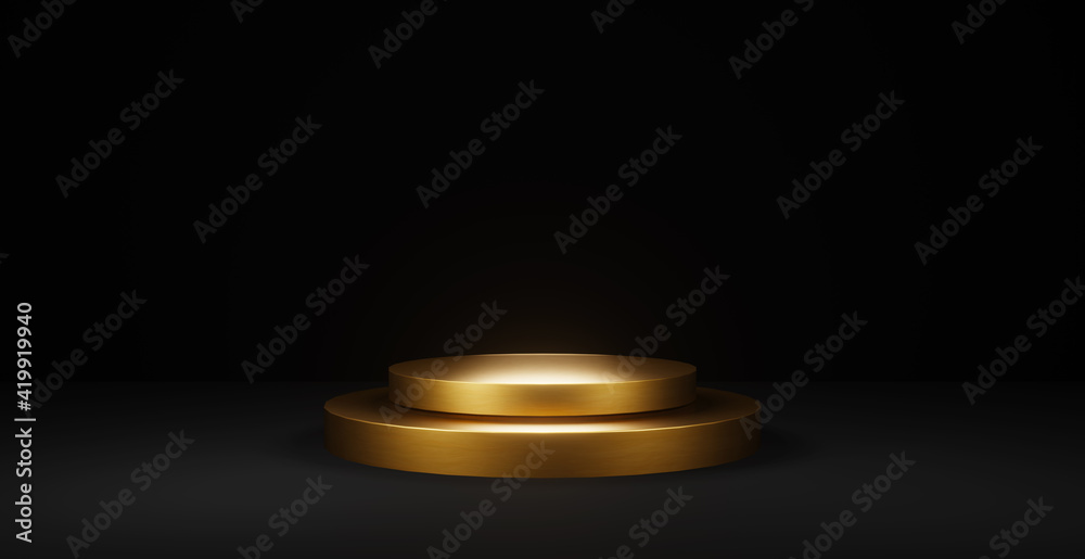 Luxury Elegant Gold Empty Stage Podium Scene Background Stage Backdrop ...