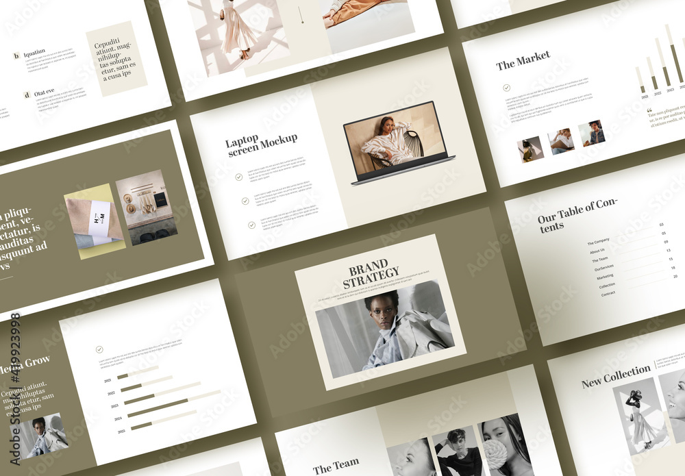 Fashion Brand Strategy Layout Stock Template | Adobe Stock