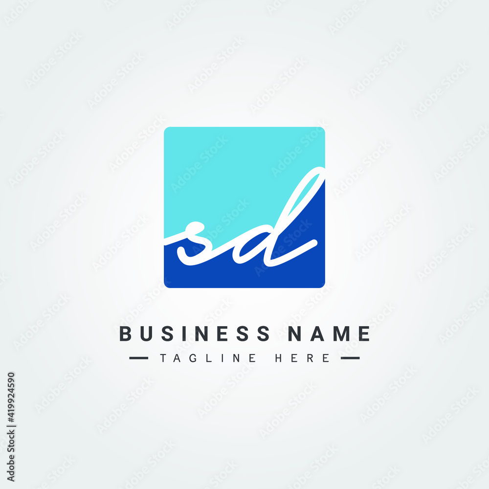 Initial Letter SD Logo - Simple Vector Logo Stock Vector | Adobe Stock