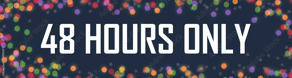 48 hours only, sale web banner design template, discount horizontal ...