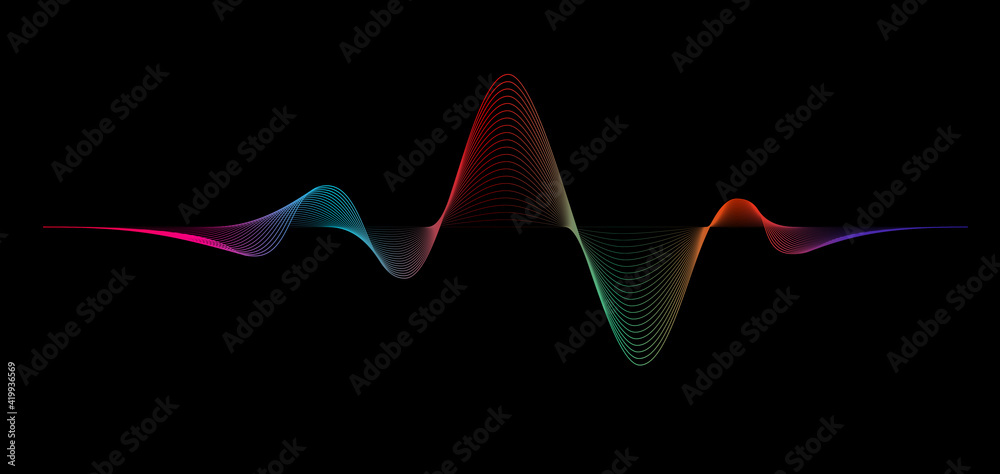 Abstract wave element for design. Digital frequency track equalizer ...