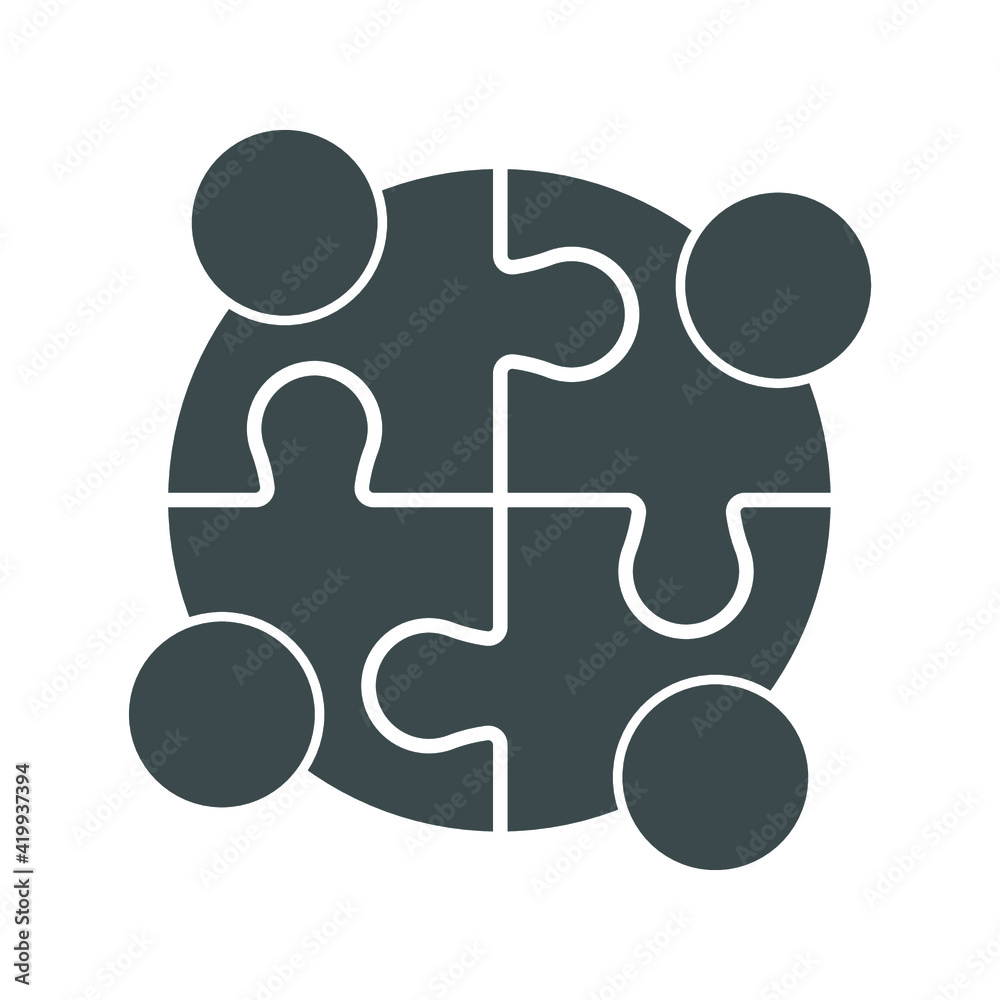 Teamwork People puzzle pieces. Vector graphics on a white background ...