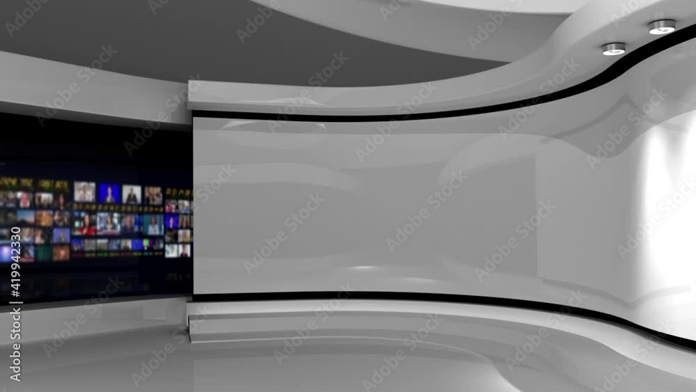 Tv studio. News room. Studio Background. White studio. Newsroom ...