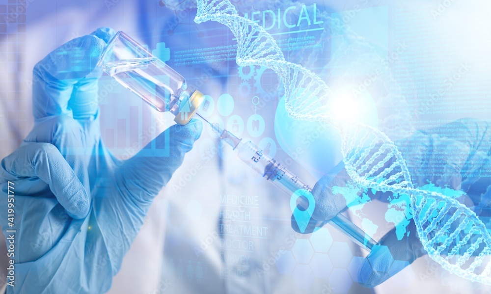 Human hands with injection syringe and vaccine Stock Photo | Adobe Stock