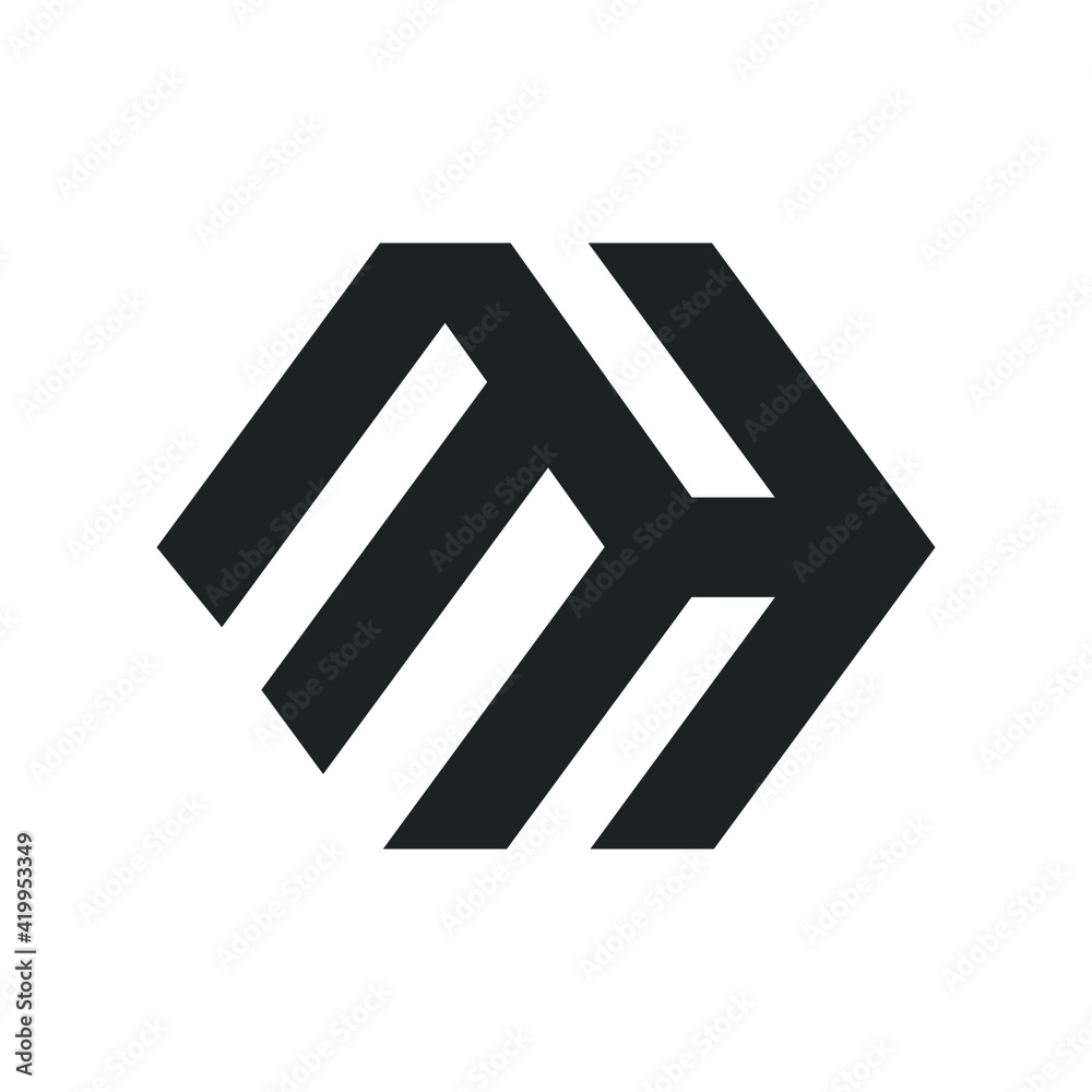 Initial mh letter logo vector template design. Linked letter hm logo ...