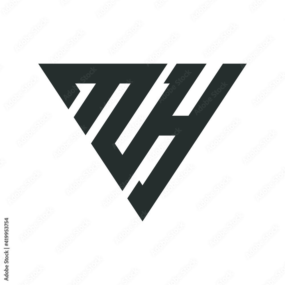 Initial mh letter logo with creative modern business typography vector ...