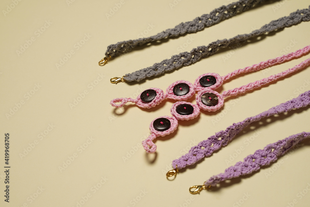 Handmade crochet mask straps Earloop mask converter. Gorgeous, colorful ...