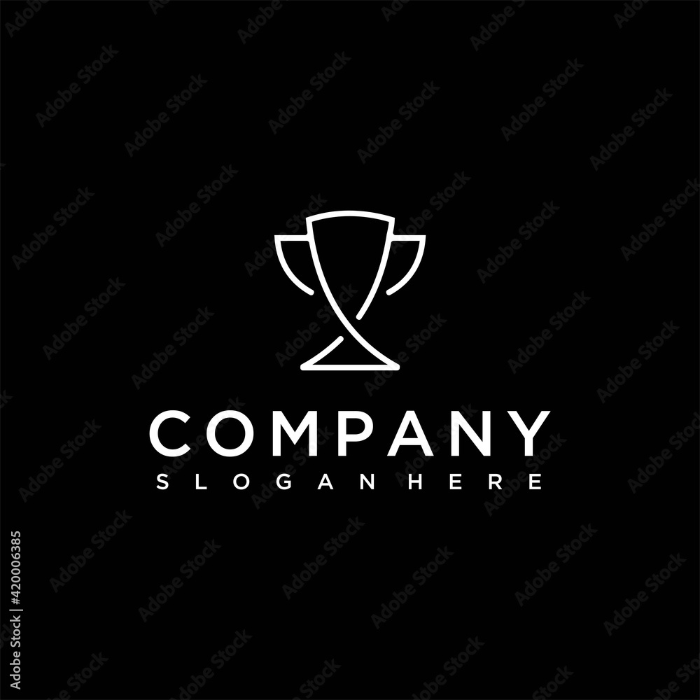 trophy logo design, champion logo , trophy logo design vector image ...