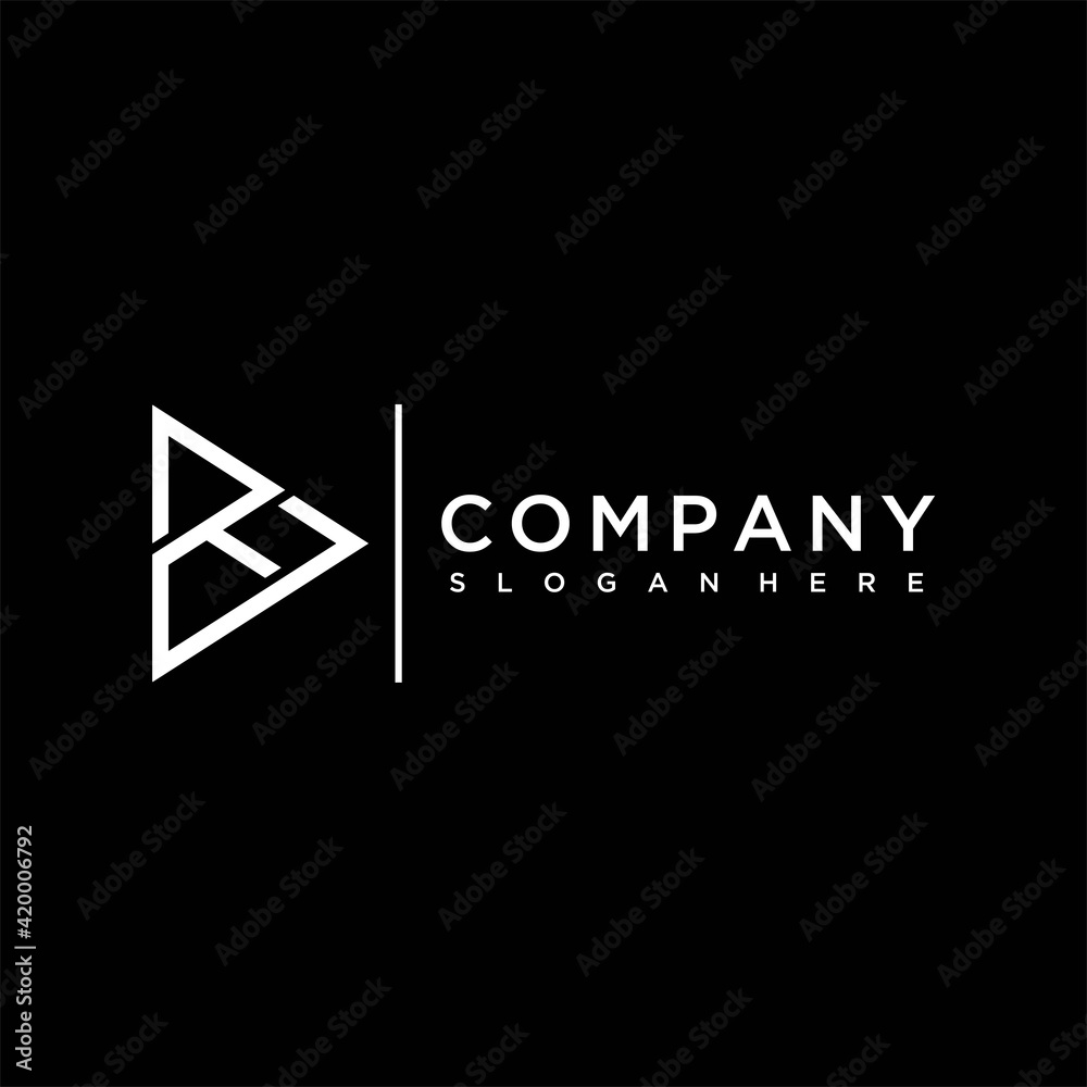 vector letter R triangle outline logo design , triangle letter R logo ...