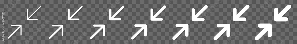Full Screen Minimize Icon White | Small Size Illustration | Video ...