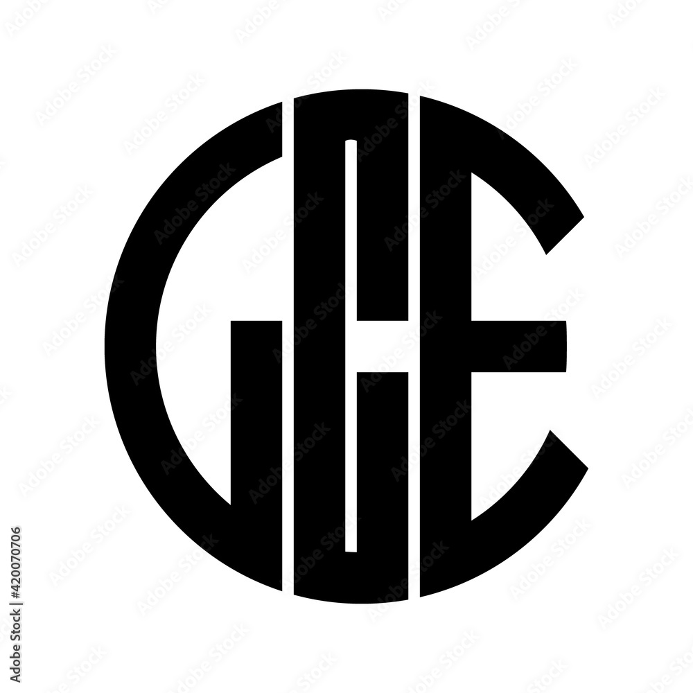 GCE, Three letter monogram rounded logo design vector template. A Best ...