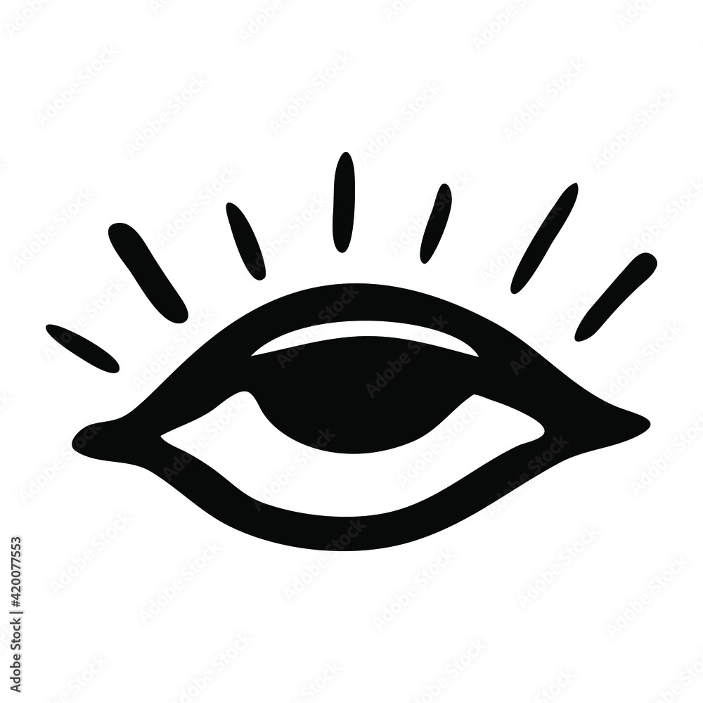 Eye. Spiritual eye, mystical element, abstract eye. Hand-drawn. Doodle ...