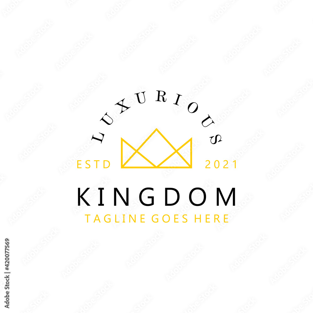 luxury king crown vector logo design with sleek and modern lines for company Stock Vector ...