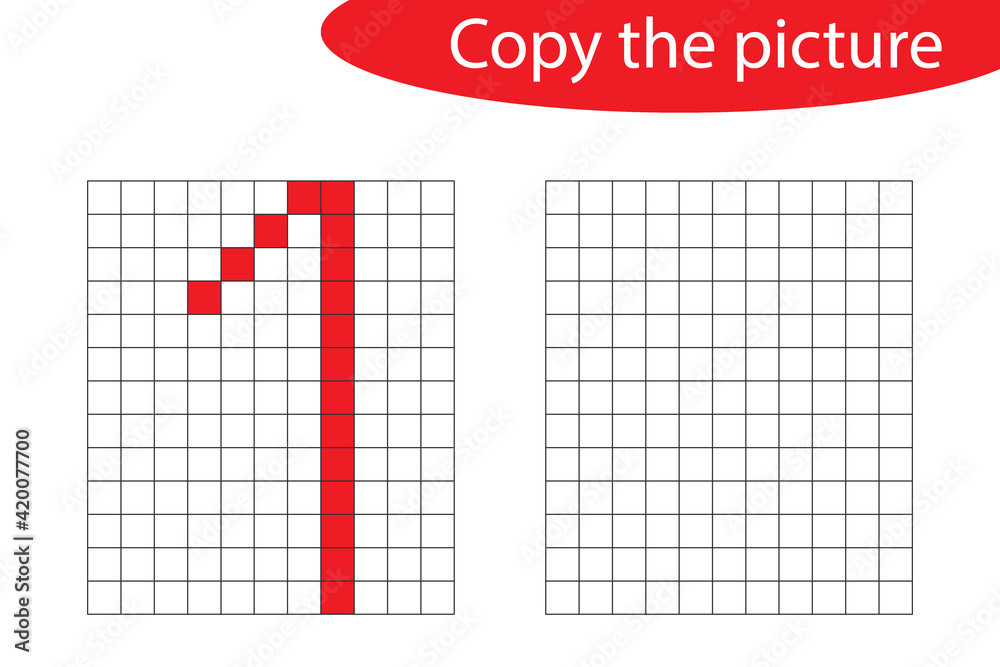 Copy the picture, pixel art, number 1 cartoon, drawing skills training ...