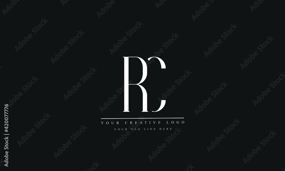 RC, CR, R, C Letter Logo Design with Creative Modern Trendy Typography ...