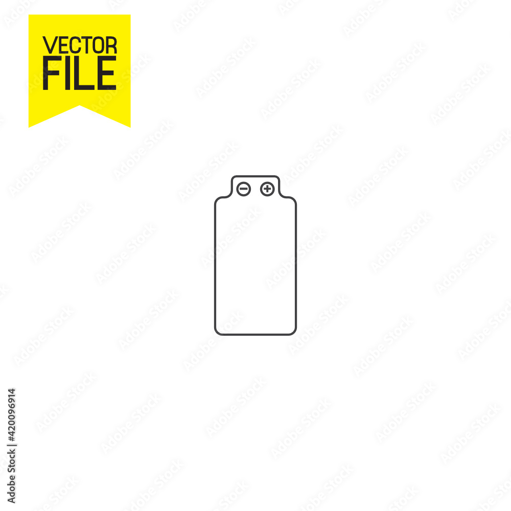 outline plus and minus Battery icon Vector illustration, sign, cell ...