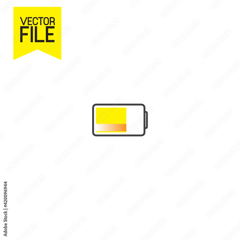 Yellow color battery logo Vector illustration, sign, cell logo ...