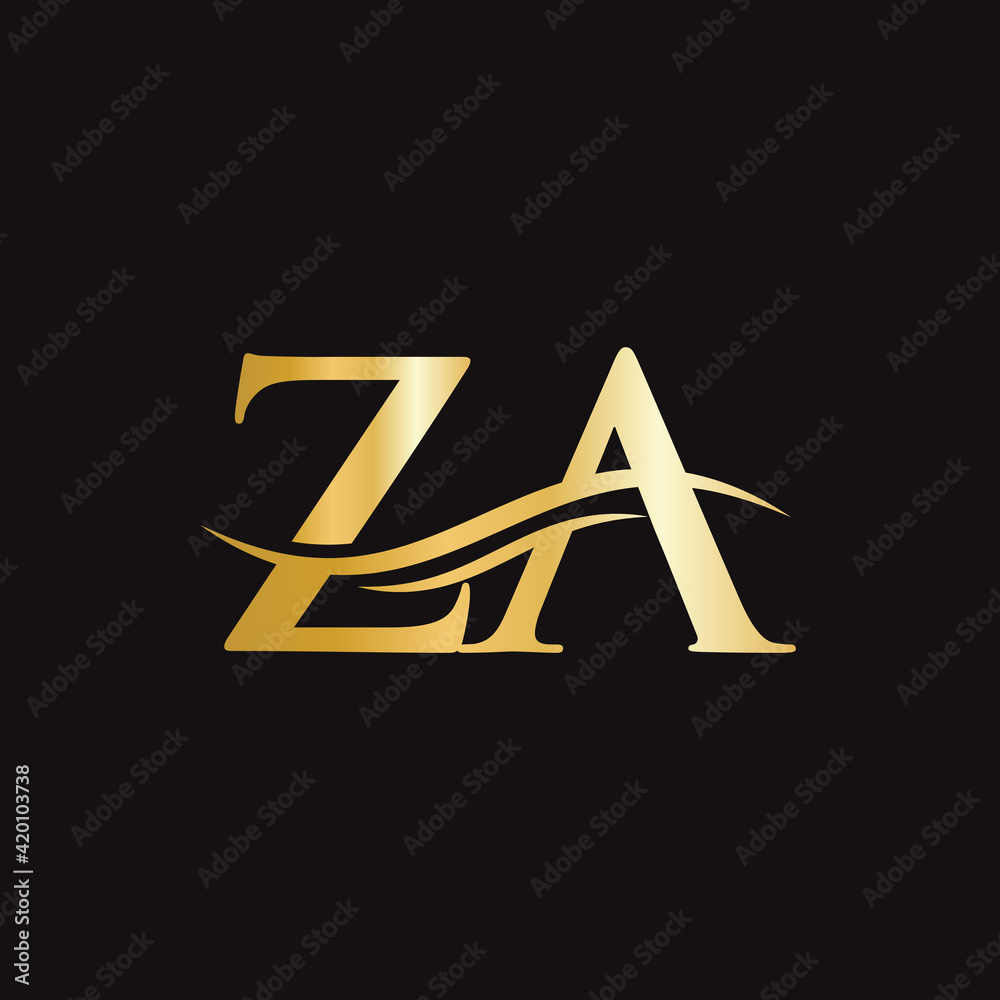 Creative ZA letter with luxury concept. Modern ZA Logo Design for ...
