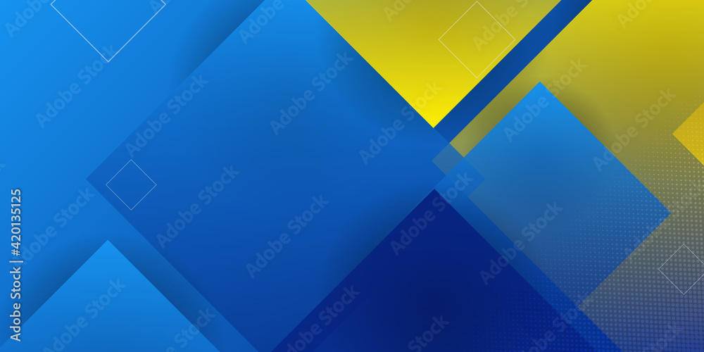 Vector blue yellow geometric background in Swedish flag concept. Can be ...