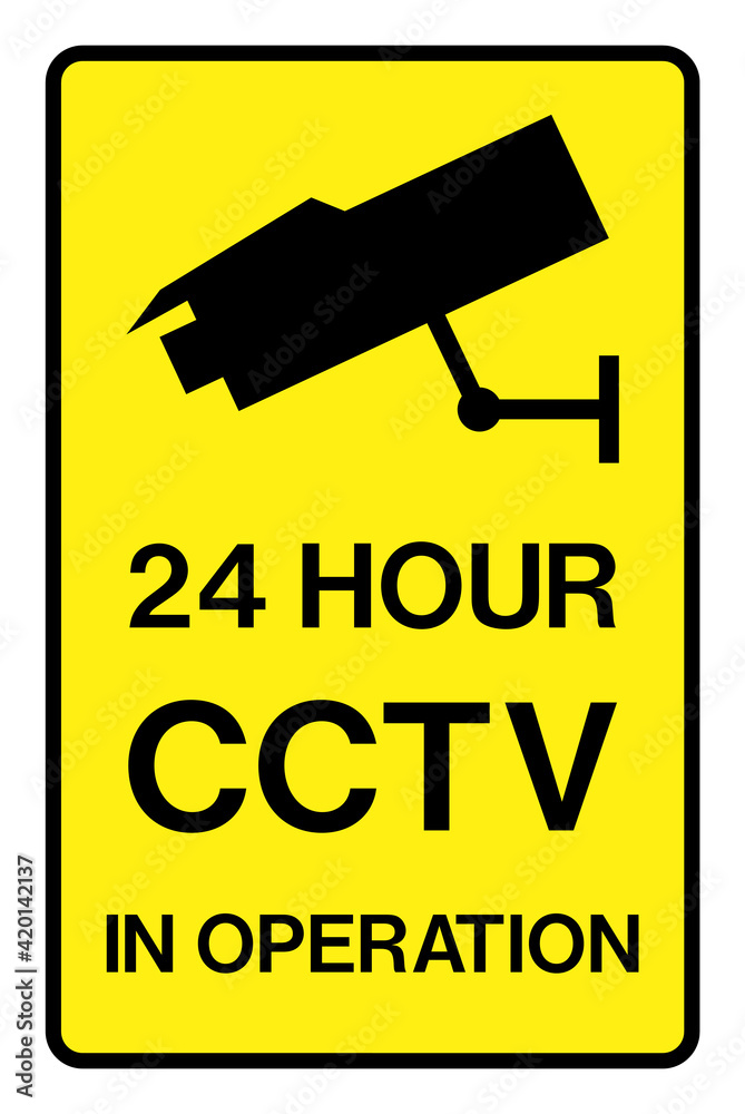 24 HOUR CCTV in operation with CCTV camera image Stock Illustration ...