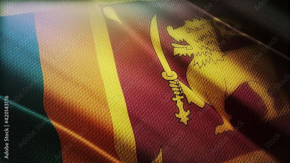 sri lanka flag is waving 3D animation. sri lanka flag waving in the ...