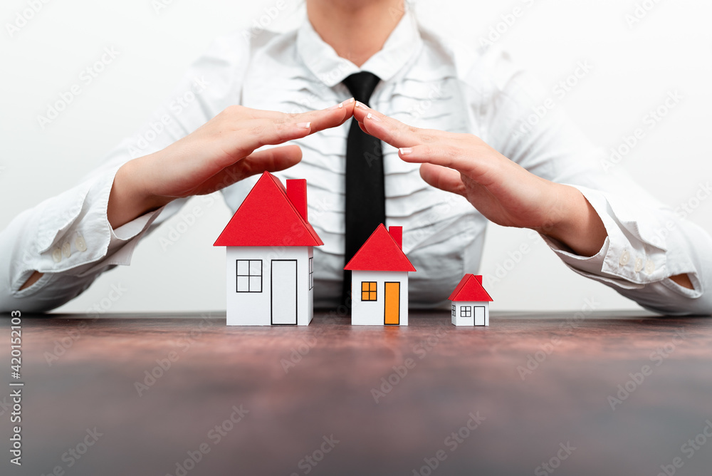 Protecting Hands Over House - Home Security And Protection Concept ...