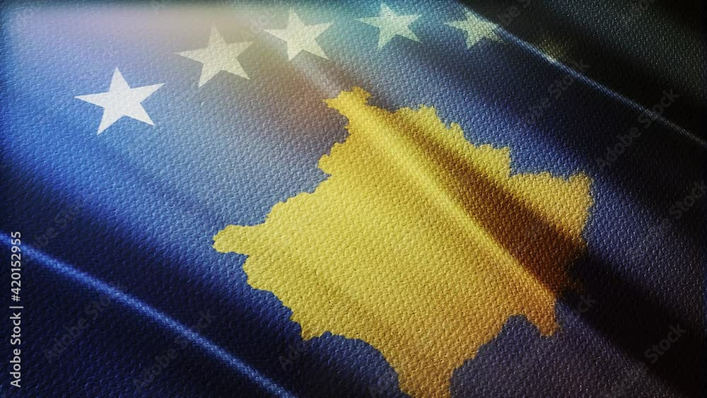 Kosovo Flag Is Waving 3d Animation Kosovo Flag Waving In The Wind