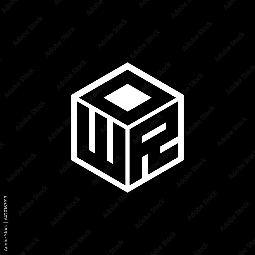 WRD letter logo design with black background in illustrator, cube logo ...