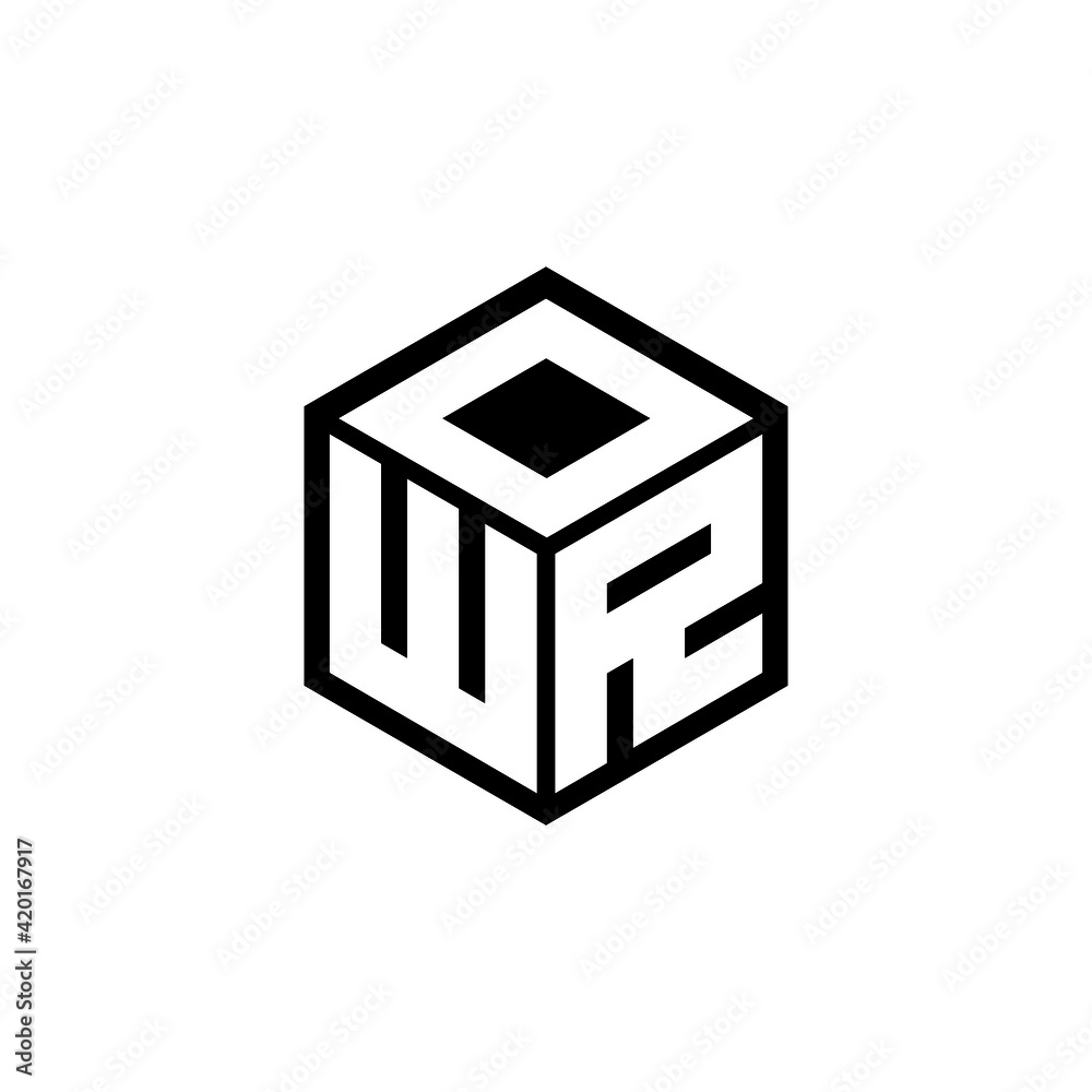 WRD letter logo design with white background in illustrator, cube logo ...