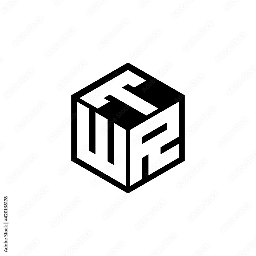 WRT letter logo design with white background in illustrator, cube logo ...