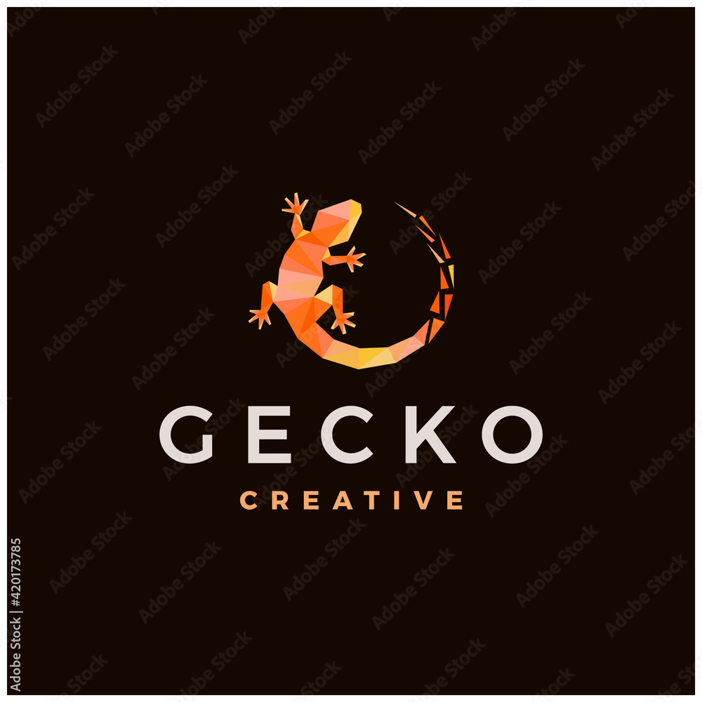 Gecko modern low poly logo design vector Stock Vector | Adobe Stock