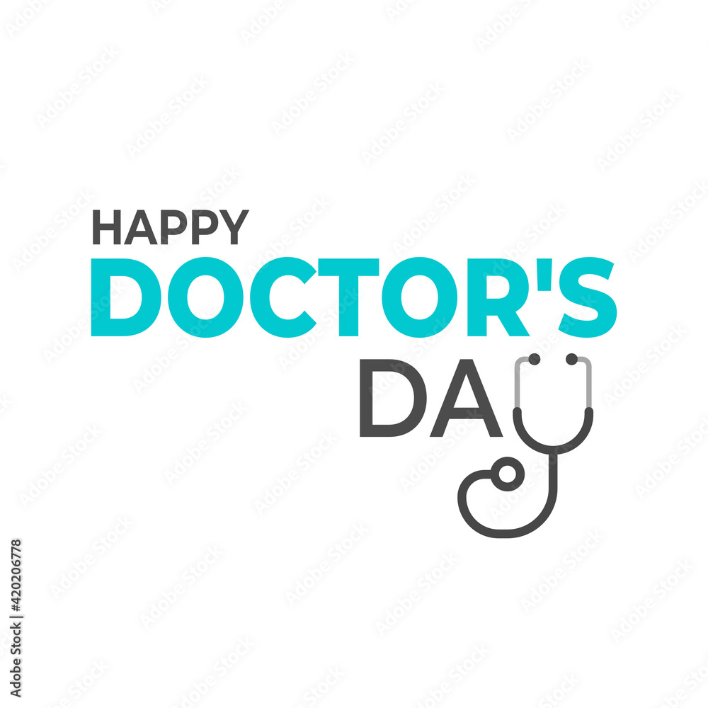 Happy Doctors Day greeting card and social media post design with ...