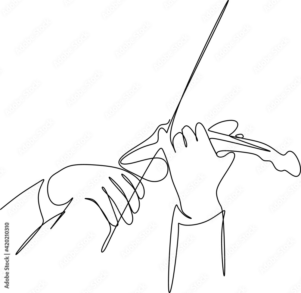 Violin continuous single line drawing vector music instrument Stock ...