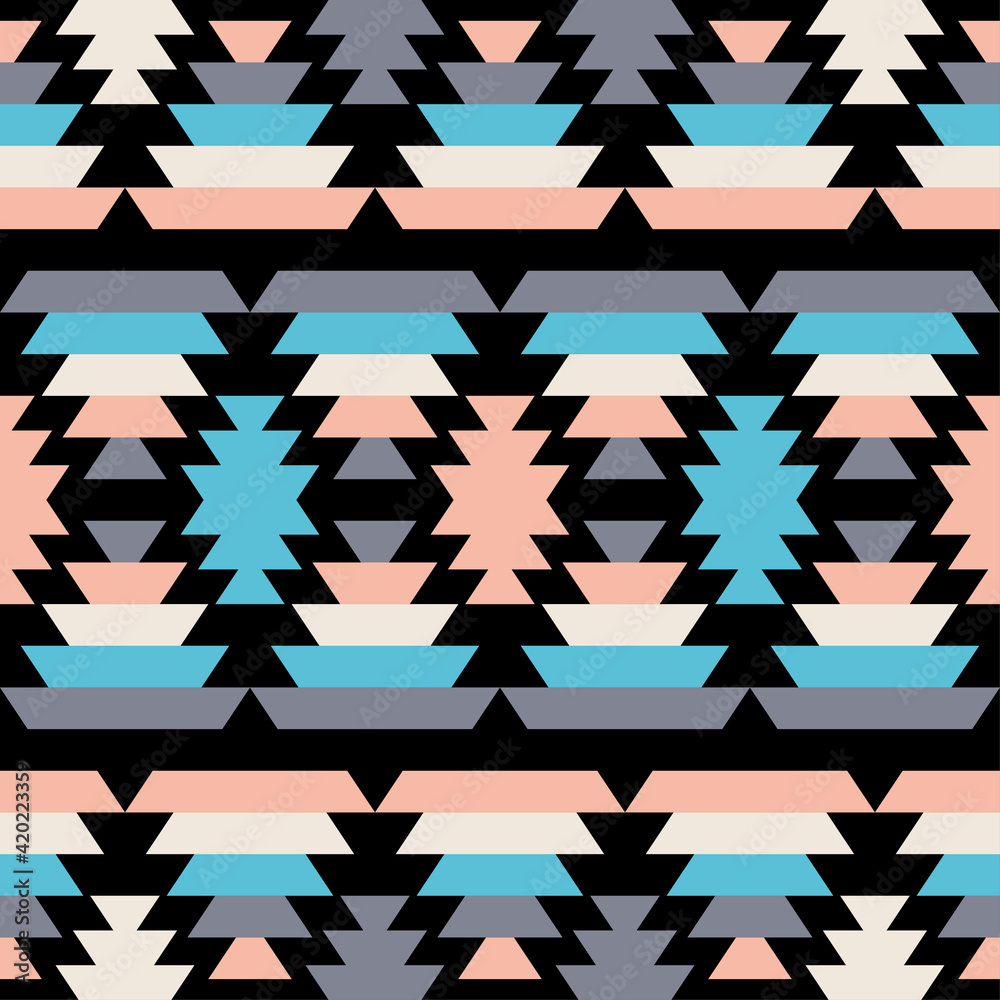 Aztec elements. Mosaic with geometric shapes. Seamless pattern. Design ...