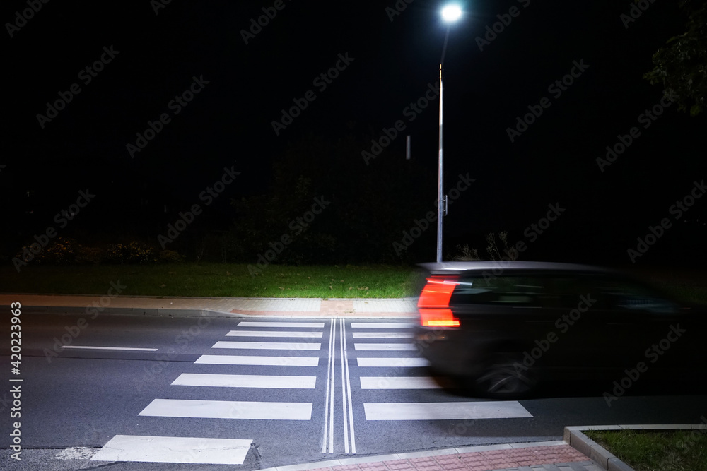 Safety led lighting system on pedestrian crossing, improving visibility ...