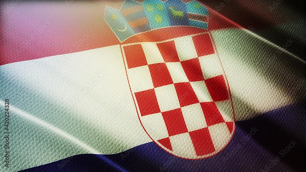 Croatia flag is waving 3D animation. Croatia flag waving in the wind ...