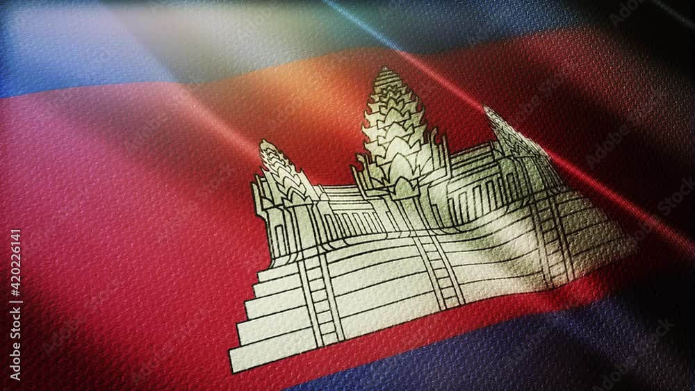 Cambodia flag is waving 3D animation. cambodia flag waving in the wind ...