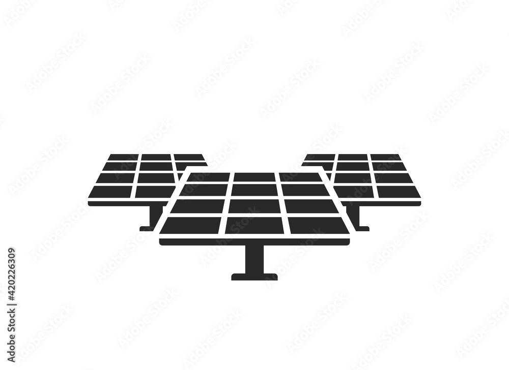 Vetor de solar power plant icon. solar energy and solar farm symbol ...