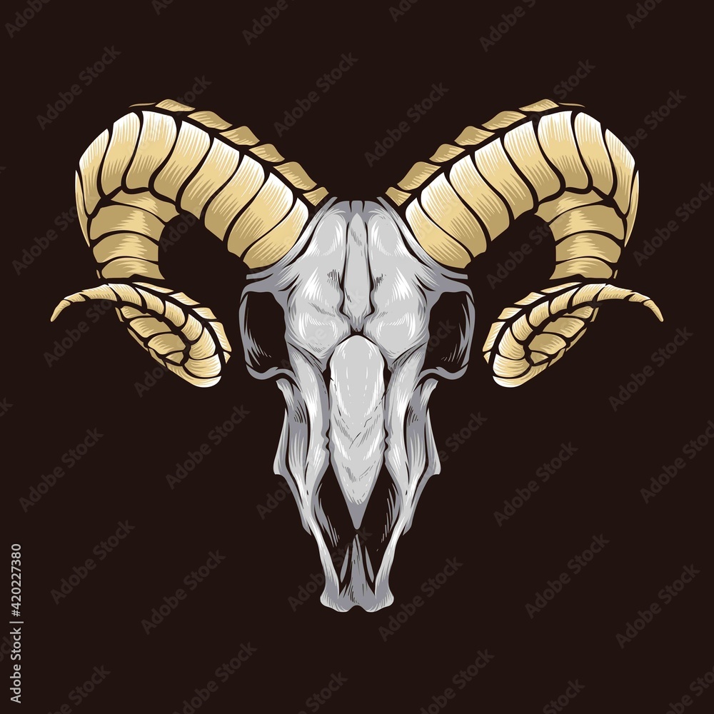 ram skull vector logo illustration Stock Vector | Adobe Stock