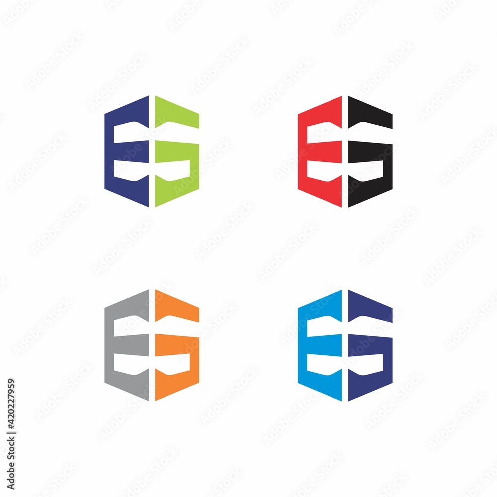 Abstract Letters ES Logo Vector 001 Stock Vector | Adobe Stock
