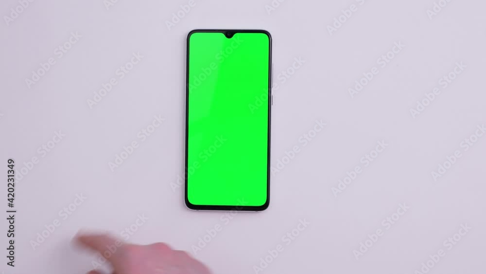 Video Stock Swipe left and right Smartphone with Green Screen on White ...