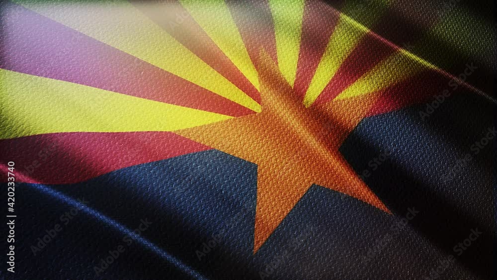 Arizona flag is waving 3D animation. Arizona state flag waving in the ...