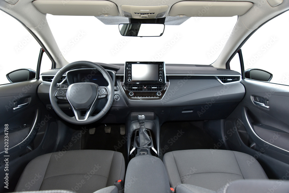 Interior of a modern car. Dashboard of a modern car. Stock Photo ...