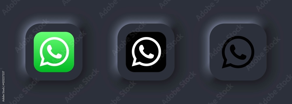 Set of Whatsapp icons. Social media icons. Realistic Whatsapp set ...