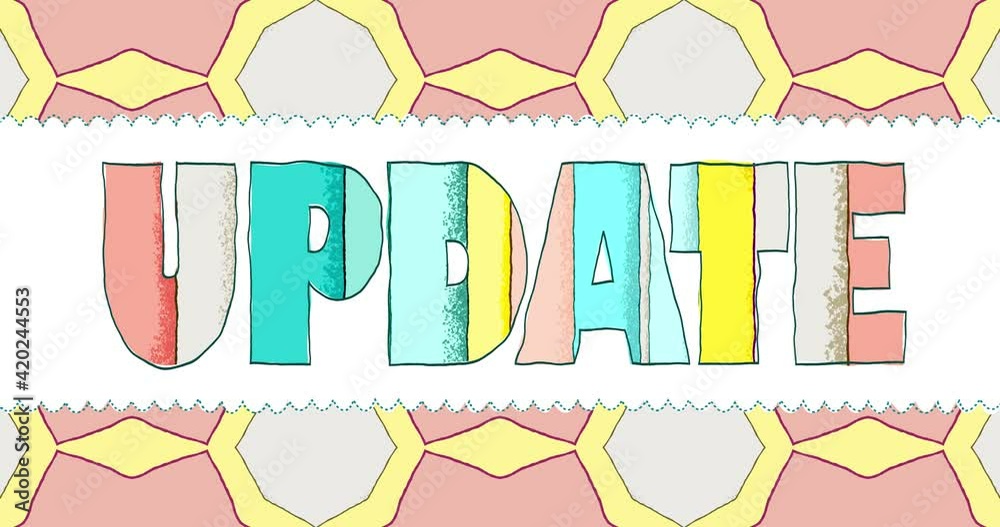 Background with the inscription UPDATE in the style of a child's ...