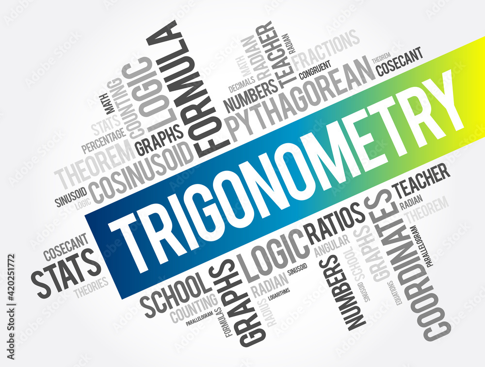 Trigonometry word cloud collage, education concept background Stock ...