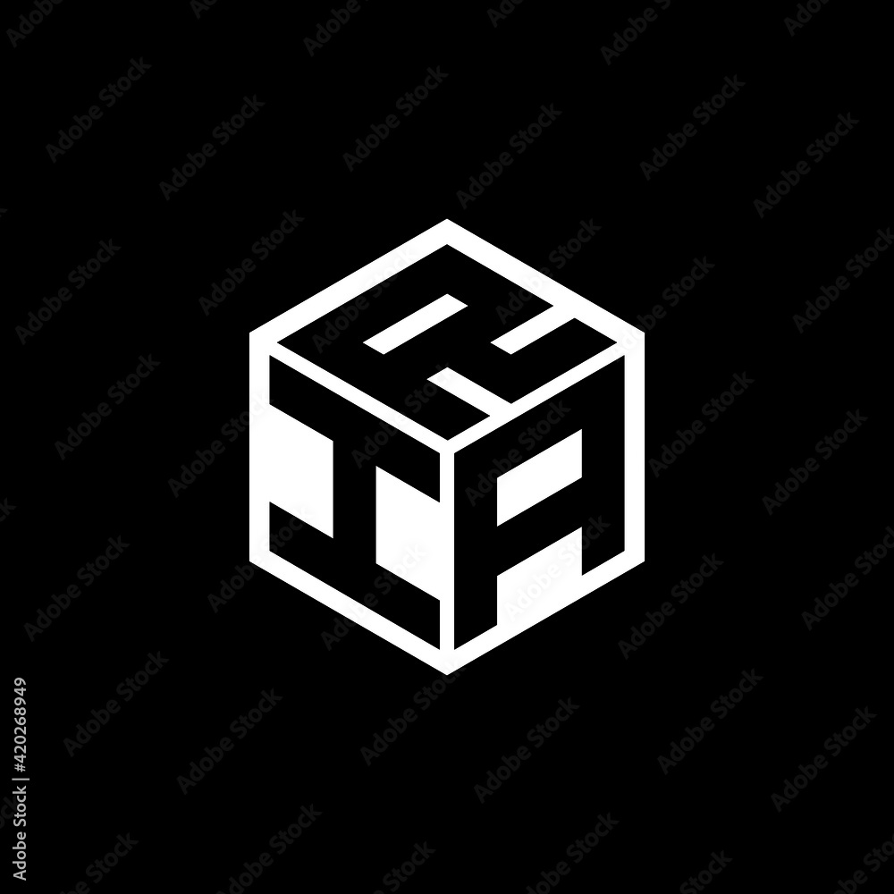 IAR letter logo design with black background in illustrator, cube logo ...