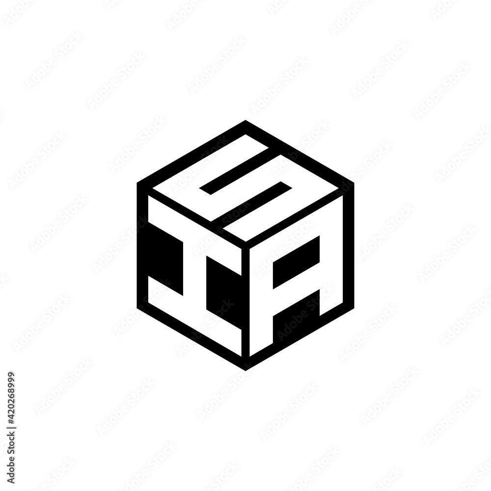 IAS letter logo design with white background in illustrator, cube logo ...