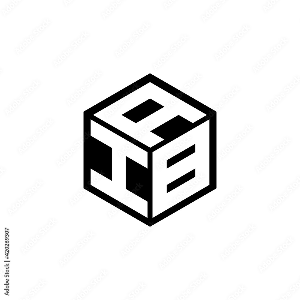 IBA letter logo design with white background in illustrator, cube logo ...
